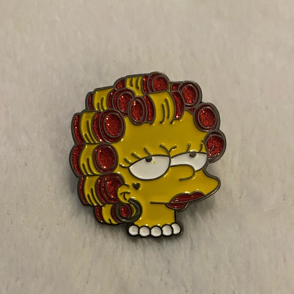 Jewelry | Lisa Simpson Glitter Roll Lapel Pin | Poshmark